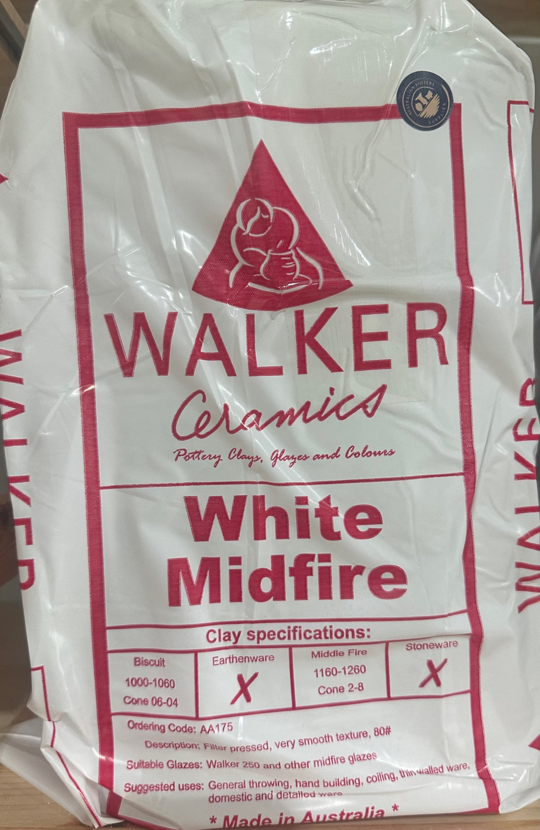 Walker Ceramics White Midfire Clay (WMF) 10kg – Australian Pottery Supplies